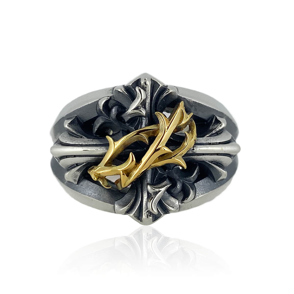 THORN CROSS RING K10YG × SV / XR-015 – BLESS